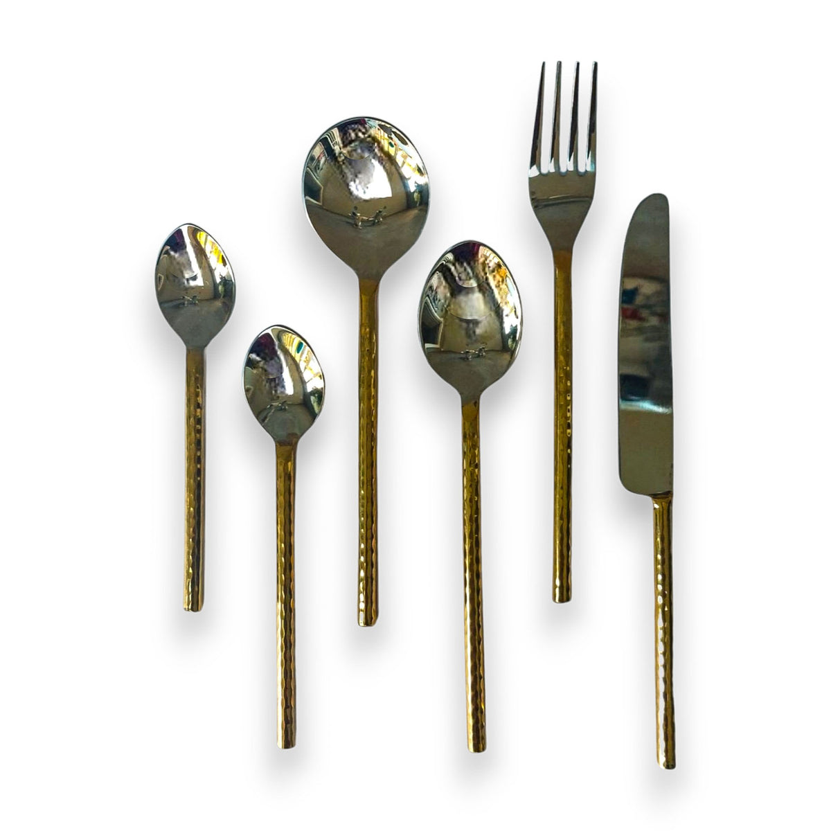 6 Piece Brass and Steel Cutlery set - Sample | Anav
